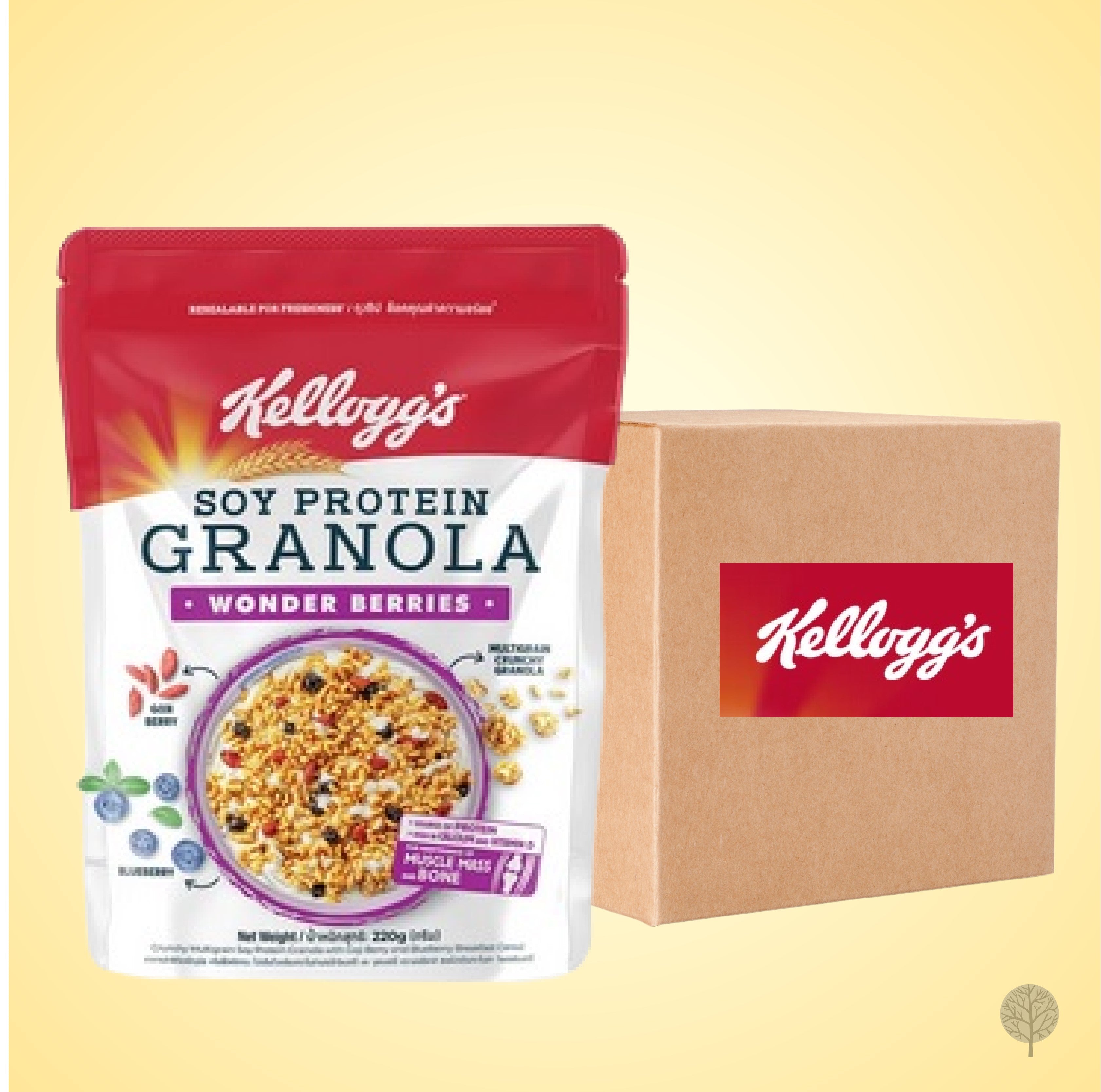 KELLOGG'S - CEREAL - GRANOLA - SOY PROTEIN WONDER BERRIES - 220G X 16 ...
